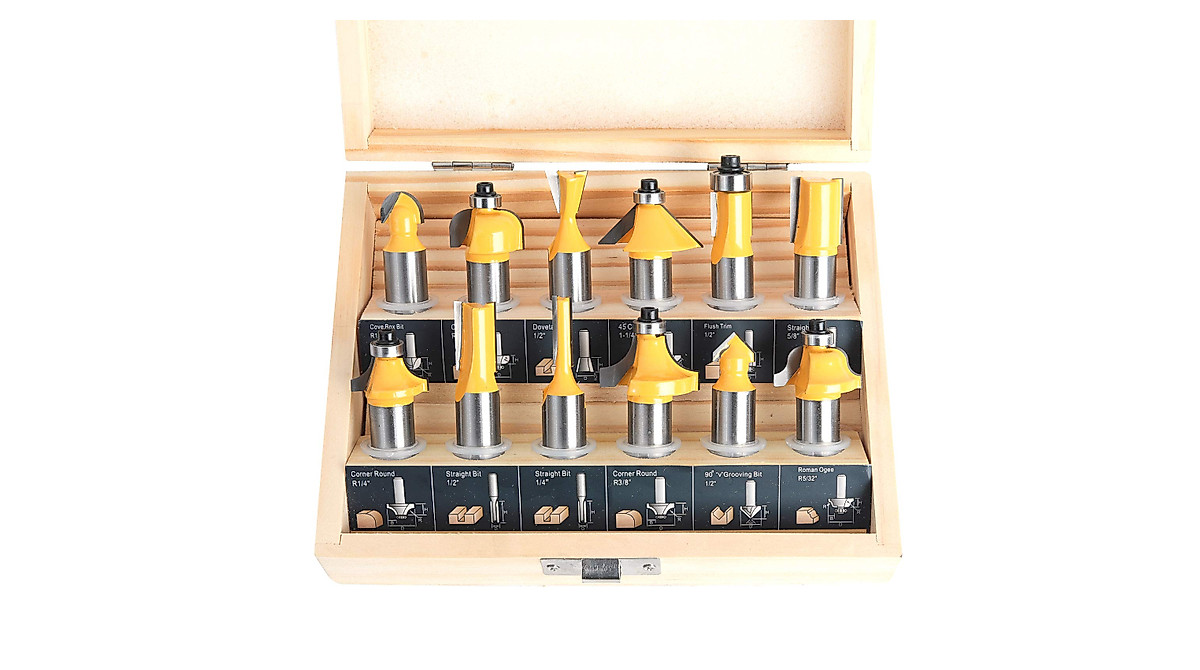 KOWOOD Router Bits Set of 12 Pieces 1/2 Inch Woodwork Tools for ...