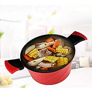 Stock Pot Korean Medical Stone Non Stick Soup Pot Double Ear Non Stick Pot Household Steamer Stew Pot Multipurpose Stock Pot -Pink