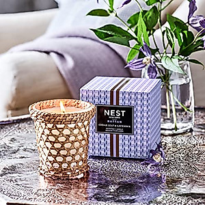 NEST New York Cedar Leaf & Lavender Decorative Rattan Scented Classic Candle, 8 Ounces