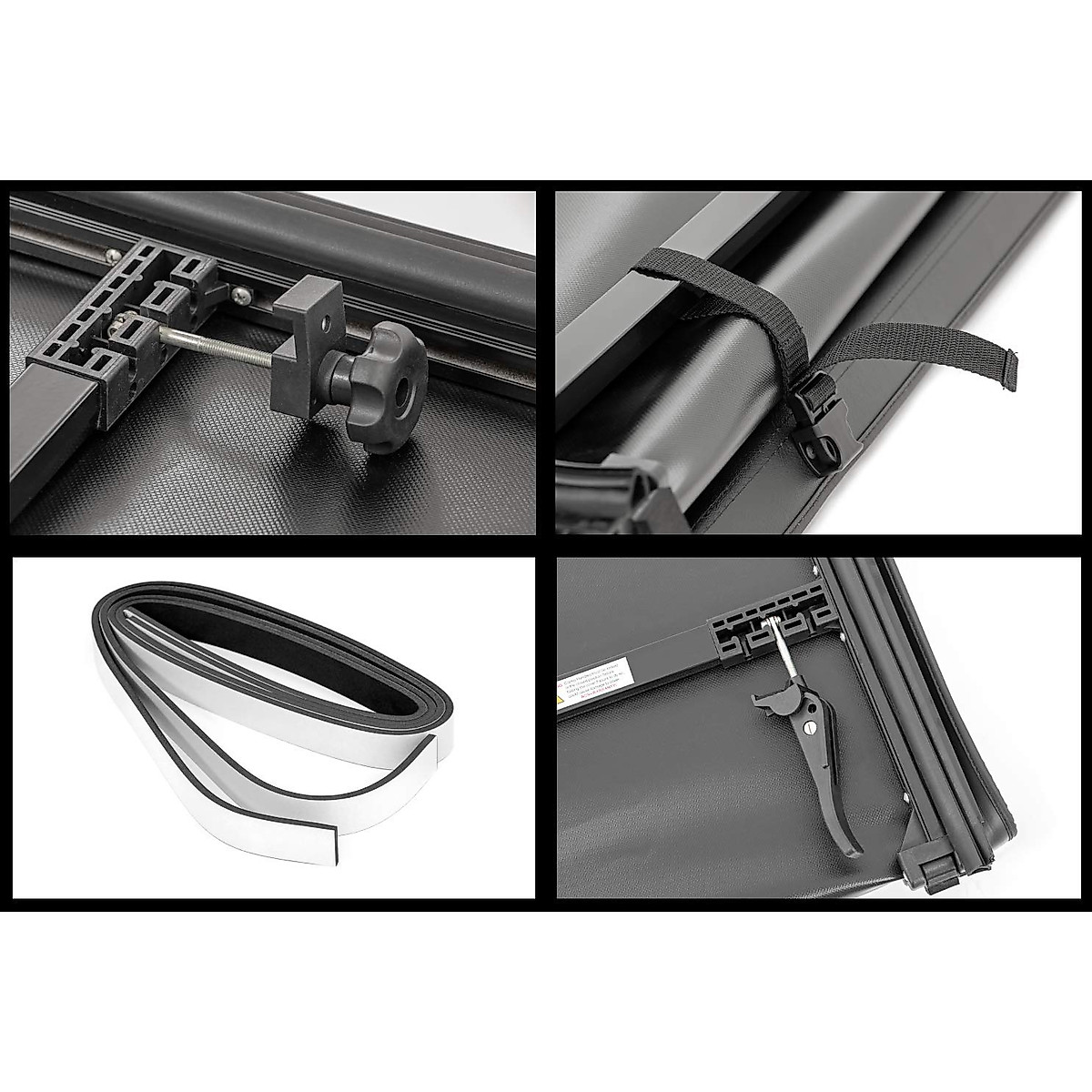 Rough Country Soft Tri-Fold Truck Bed Tonneau Cover for Ford F-150 (2015-2020), Fits 5'5" Bed, Weather-Resistant Bed Cover