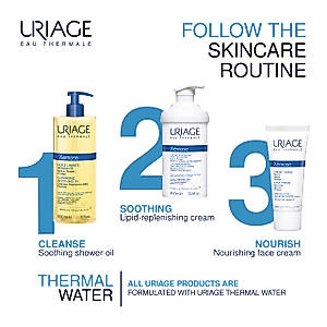 Uriage Xemose Cleansing Soothing Oil | Face & Body Daily Cleanser that Brings Instant & Long-Lasting Comfort to Very Dry Skin. With Glycerin & Ceramides | Soap-free, Fragrance-Free, 17 FlOz