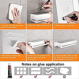 DUFU Paper Towel Holder with Shelf for Kitchen, Paper Towel Holder Wall Mount for Bathroom, Self-Adhesive Anti-Rust Aluminum, No Drill or Wall-Mounted with Screws (Dull Polished Silver)