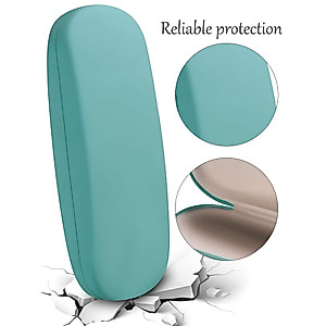 Frienda 3 Pieces Hard Shell Glasses Eyeglasses Sunglasses Case with Eyeglass Cloth (Light Blue, White, Orange)