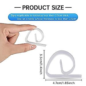 HSCC666 Clear Plastic Tablecloth Clips - Table Cover Cloth Clamps Holder for Home Party Picnic, Set of 50