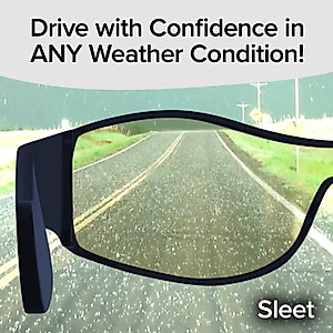 BattleVision Storm Wraparounds Bad Weather Driving Glasses, AS-SEEN-ON-TV, Fits Over Your Prescription Eyeglasses & Reading Glasses, See Clearer, Anti-Glare, Reduces Glare in Rain, Snow & More, Unisex