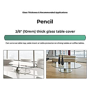 48" Inch Round Glass Table Top 3/8" Thick Pencil Polish Edge Tempered by Fab Glass and Mirror