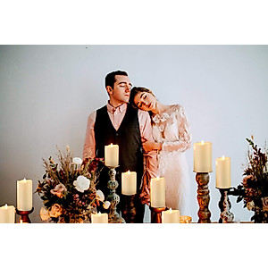 ANGELLOONG Flickering Flameless Candles, Most Realistic LED Candles with Remote and Timer, Set of 3 Battery Operated Candles for Valentines Home Wedding Birthday Decoration
