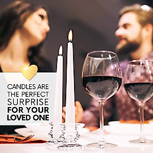 Dripless Taper Candles 10" Inch Tall Wedding Dinner Candle Set of 12 (Navy Blue)