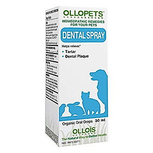 OLLOPETS Dental Spray, Organic Homeopathic Remedy for All Pets, 1 Fl Ounce