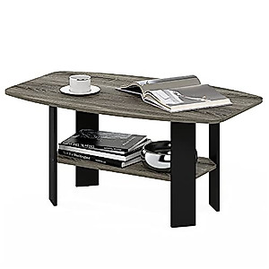 Furinno Simple Design Coffee Table, French Oak Grey/Black