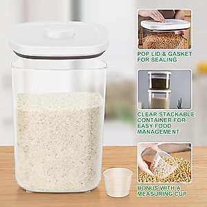 TBMax Large Flour Storage Container, 23 Lbs -25 Lbs Rice Container with Pop Up Lid & Measuring Scoop for Flour, Cereal, Dry Food Storage and Kitchen Pantry Organization