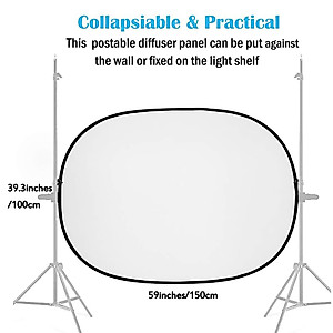 Photography Light Diffuser Panel 59x39.3 Inches/ 150x100cm Collapsible Sun Reflector Diffusion for Photo Studio Outdoor Lighting Portrait Newborn Pictures