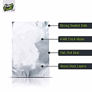 Mylar Food Storage Bags (10x16, 1 Gallon) 4.5mil Thick Mylar Foil Bag for Dry Food Storage (50 Pack)