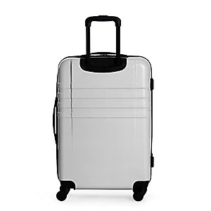 Ben Sherman Hereford Spinner Travel Upright Luggage, White, 24-Inch Checked