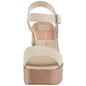 Dolce Vita Women's Wallis Heeled Sandal, Ivory Leather, 10
