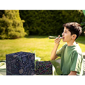 GIOLNIAY Galaxy Wrapping Paper for Boys Girls Birthday Baby Shower - Gift Wrap with Neon Stars, Watercolor Starry Sky with Constellations & Clouds, Galaxy with Nebula - 8 Sheets (20*29 Inch per Sheet), Recyclable, Easy to Store, Not Roll