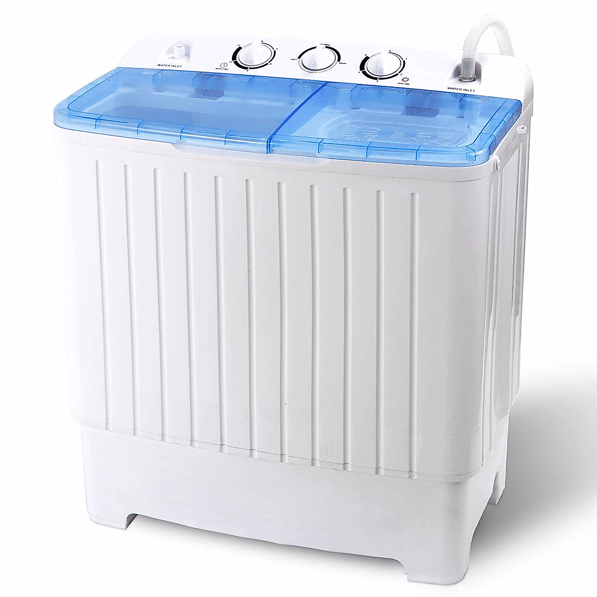 HomGarden Portable Washer Compact Mini Twin Tub Washing Machine w/Washer Spinner Cycle Spin Drye, Built-in Gravity Pump, 5.74 FT Power Cord (17.6 lbs Capacity)