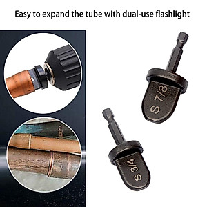 HVAC Repairing Set Air Conditioner Copper Tube Expander Swaging Tool Drill Bit Set Manual Copper Pipe Swage Tool Soft Copper Expander Tubing Tool with 1/4''， 3/8''，1/2''， 5/8''，3/4''，7/8''Bits