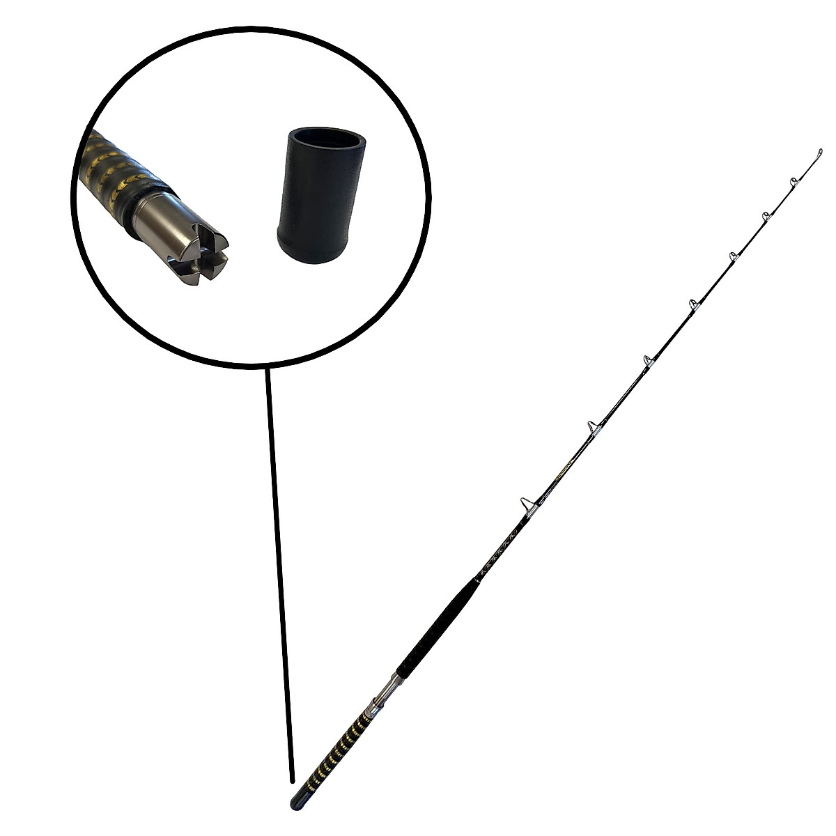 EatMyTackle Intimidator - 6ft. 10in. Fishing Rod | 30-50 lb. Heavy/Fast Action