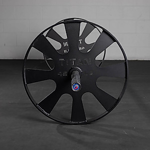 Titan Fitness Wagon Wheel Pulling Blocks, 45 LB Pair, 26-inch Steel Deadlift Pulling Weight Plates