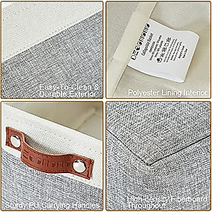 DECOMOMO Small Baskets | Storage Baskets for Organizing Shelves Linen Closet Bathroom Baby Cloth Nursery Fabric Bulk Decorative Empty Baskets for Gifts (Grey and White, Small - 6 Pack)