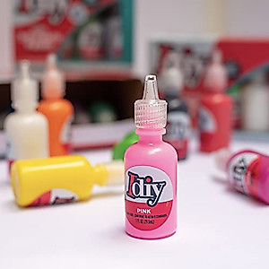 DIY Fabric Paints, Set of 12 Colors, (1oz bottles) Ultra Bright 3D Fabric Paint, Non-Toxic Water-Based and Permanent - Great Craft, Gift, Project - Decorate on Any Surface!