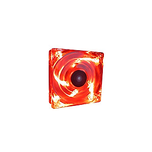Bgears b-PWM 80mm Red LEDs Gaming PC Cooling Fan, High Speed High Performance 2 Ball Bearing PWM Signal, Mini 4 pin Connector, 500-4000 RPM with high Airflow of 78 CFM, 12VDC Fan, 80x80x25mm