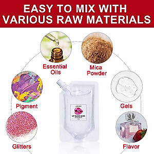 Eakroo 2Pcs Moisturize Lip Gloss Base Oil Material Makeup Primers, Non-Stick Lipstick Primer for DIY Handmade Lip Balms Lip Gloss -100g (2Pack 100ml)