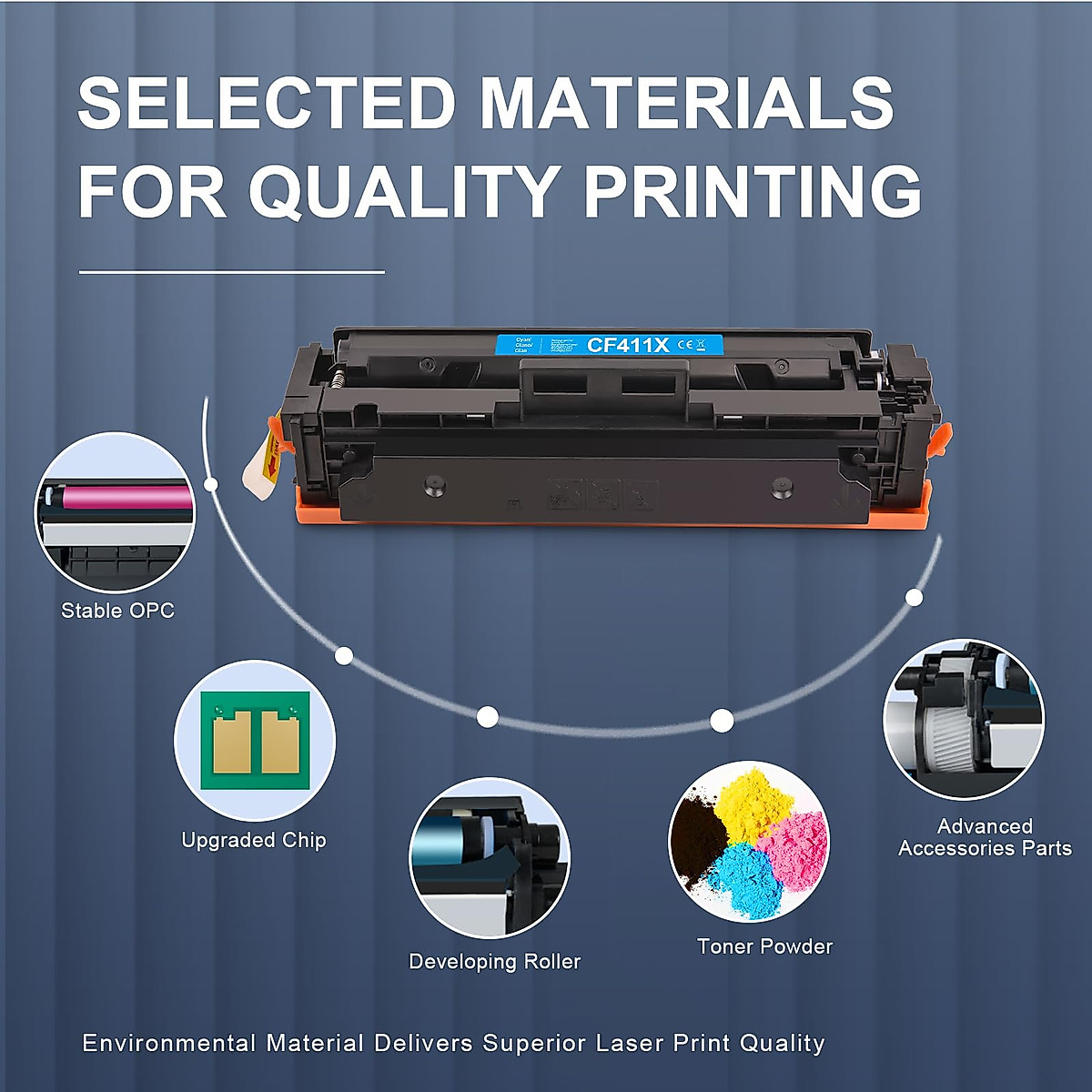 TEINO Compatible Toner Cartridge Replacement for HP 410A CF410A CF411A CF412A CF413A for Color Laserjet Pro MFP M477fnw M477fdw M477fdn Pro M452nw M452dw M452dn (Black, Cyan, Magenta, Yellow, 4 Pack)