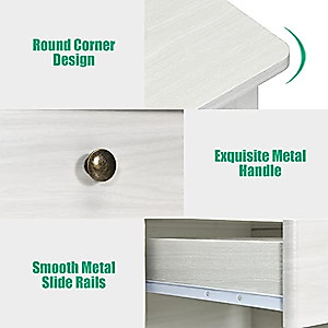 GLOBALWAY 2 Tier Shelves, Study and Writing Three Side, Laptop Table with a Smooth Slide-Out Long Drawer, for Home &Office Computer Desk, White