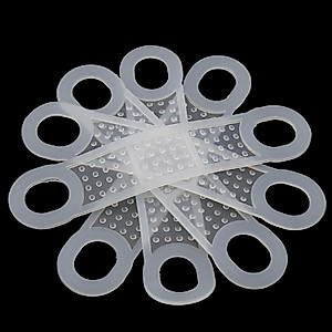 Clothing Hanger Grips DGZZI 50PCS 10.5x2cm Clear Non-Slip Rubber Clothes Hanger Strips with Two Holesfor Wood and Plastic Hangers