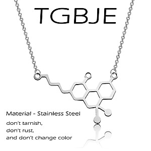TGBJE THC Molecule Necklace CBD Molecule Necklace Pot Lovers Gift Cannabis Molecule Gift (THC Molecule Necklace)