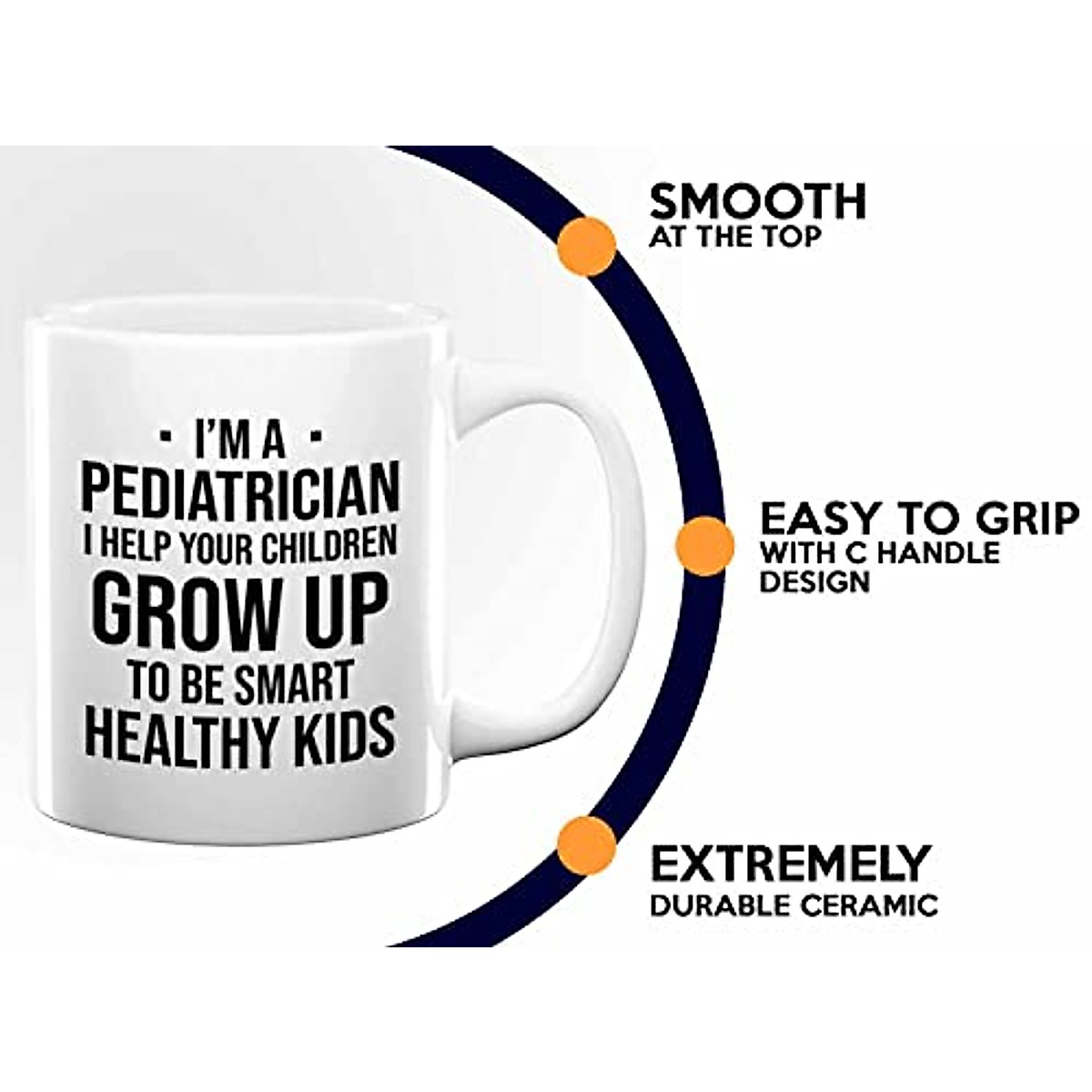 Flairy Land Pediatrician Coffee Mug 11oz White - Grow Up Smart - Physician Tiny Human Doctor Pediatric Nurse Funny Children Kids Pediatric Appreciation
