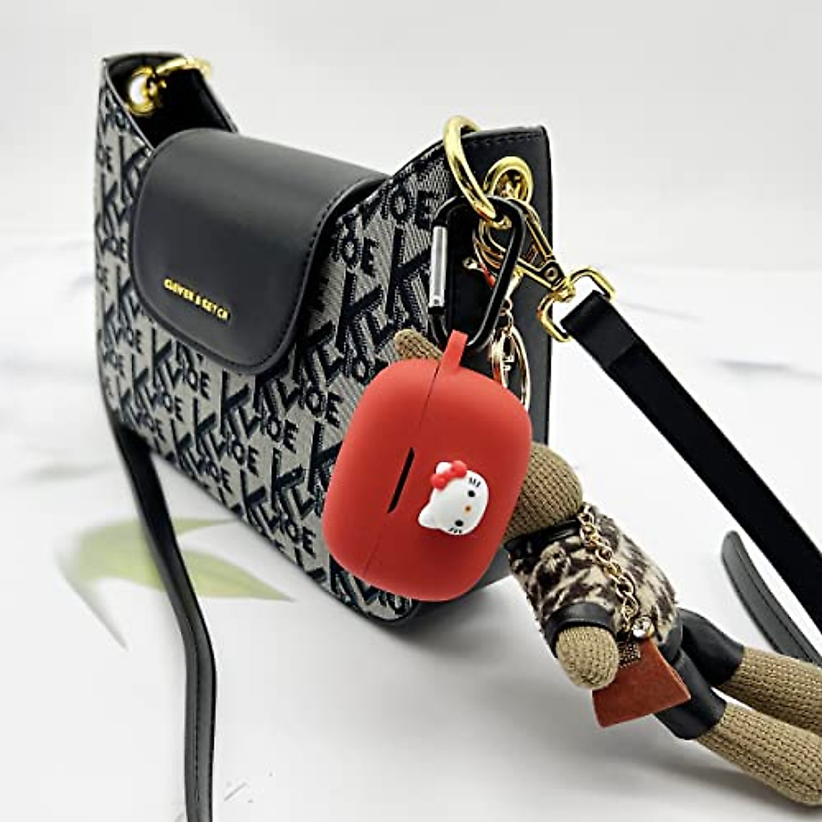 Cute Case for JBL Vibe 200TWS, Wave 200TWS True Wireless Earbuds, Seadream Cartoon Kawaii 3D Cat Earphones Skin Cover, Protective Carrying Case with Keychain Hook (Cat)