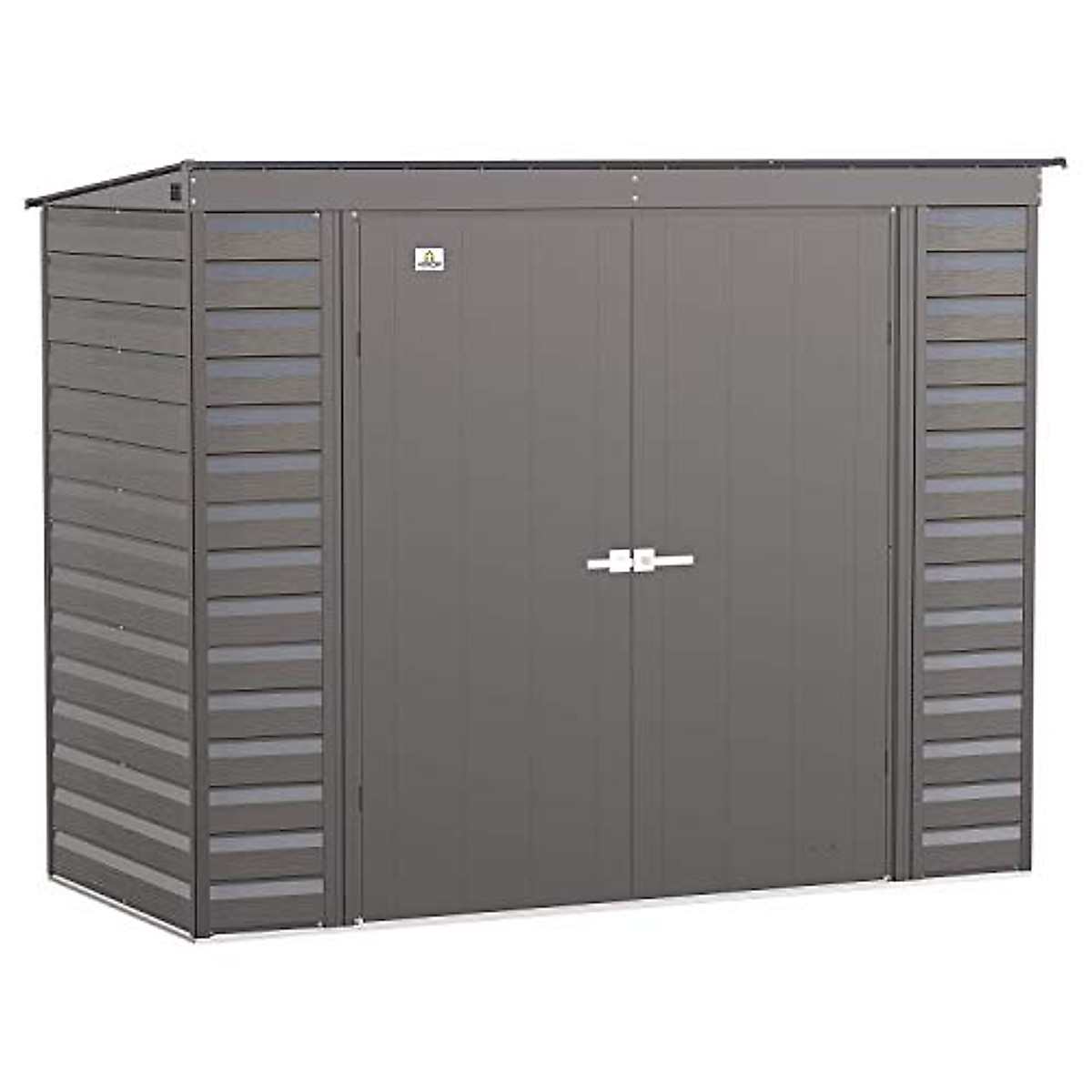 Arrow Shed Select 8' x 4' Outdoor Lockable Steel Storage Shed Building, Charcoal