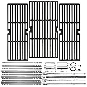 Hisencn Grill Replacement Parts for Charbroil Performance 475 4 Burner 463347017 463377319 463376017 463335517 463342119 463347418 G470-5200-W1 Burner G470-0004-W1A Heat Plates and Cooking Grates
