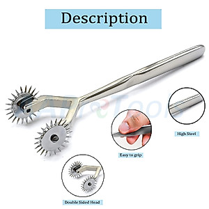 AAProTools Wartenberg Neuro Pinwheel Stainless Steel 2 Head Diagnostic Instrument Pin Wheel - Strong Pinwheel DS-1469