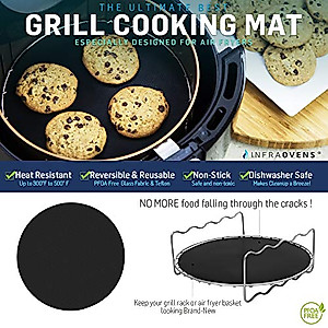 Air Fryer Rack Accessory Compatible with Costzon, Ninja, Power Airfryer Oven, Costway, Chulux, Farberware, Avalon Bay, Waterjoy, Cozyna, Keemo + More | Kebab Skewers + Cooking Times Cheat Sheet