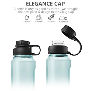 ALIENSX Chug Lid for Wide Mouth Water Bottles, Replacement Tether Cap for Wide Mouth Hydro Flask Rambler 12/16/18/32/40/64 oz and Yeti Yonder 20/25/34/50 oz, Spout Top with Flexible Handle