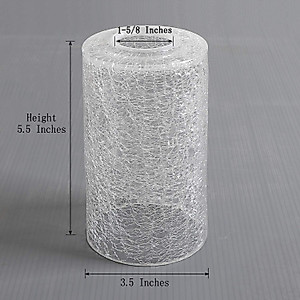 Eumyviv 2 Pack Clear Glass Lamp Shade with Crack Finish, Fixture Replacement Glass Globe or Lampshade with 1-5/8-Inch Fitter Opening A00014