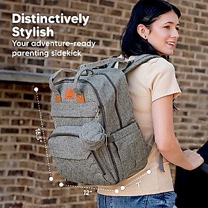 KeaBabies Diaper Bag Backpack, Baby Diaper Bag - Large Baby Diaper Bags for Baby Boy, Girl, Baby Diaper Bag with Changing Station Diaper Mat, Baby Bag for Boys, Girls,Dad Diaper Bag(Classic Gray)