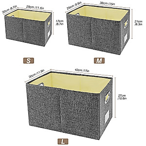 Fassave Foldable Storage Bins with PP Plastic Board, 2 Packs Fabric Storage Container Basket Cube with Handles for Office, Bedroom, Closet (Small-2 Pack, Black&White Grid)