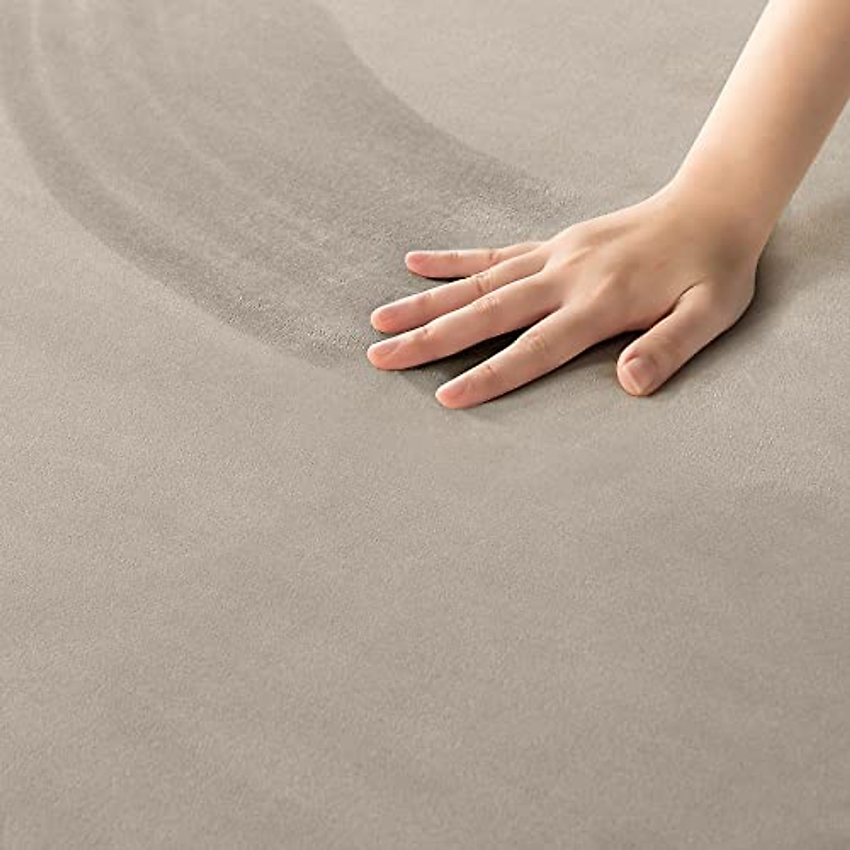 ZINUS Taylor Velvet Upholstered Platform Bed Frame with Split Headboard / Velvet Bed Frame / No Box Spring Needed / Easy Assembly, Latte, Queen