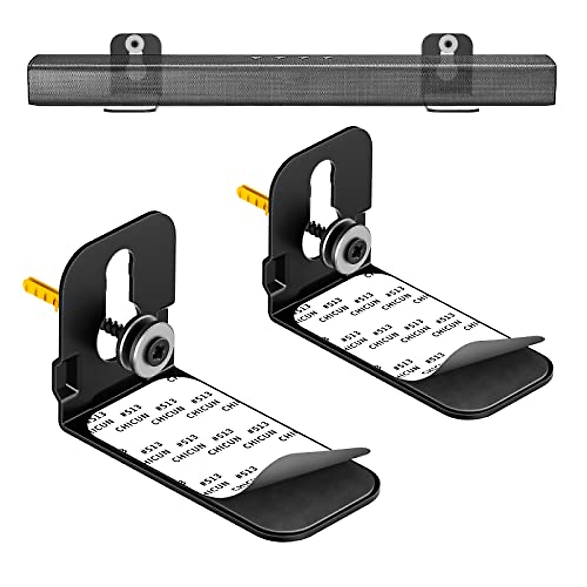 Sound Bar Mounts Universal Soundbar Wall Mount Bracket Kit for Most of Soundbars Corner Wall Mount Shelf Mounting Brackets, Black