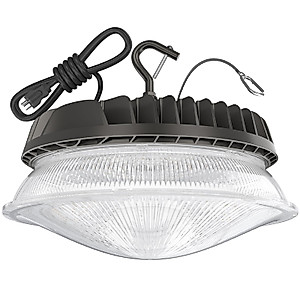 HYPERLITE Latest LED High Bay Light with Reflector 150W 18,750 LM UFO High Bay for Workshop Supermarket Warehouse 2024 New ETL Listed