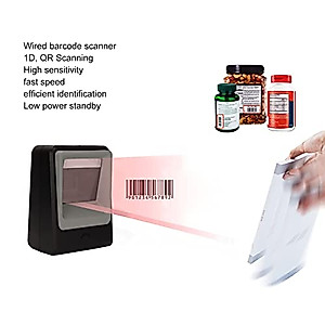 MJ 8200 QR Code Scanner, Omnidirectional Desktop Automatic 1d Barcode Reader with Large Scanning Window, for Pdf417 on Id Cards, Driver's Licenses, Passports, for Supermarkets Libraries Retail Stores