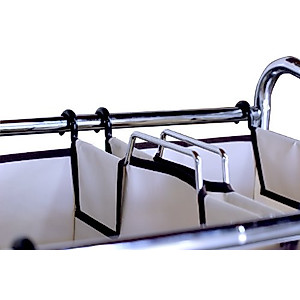 DecoBros Heavy-Duty 3-Bag Laundry Sorter Cart, Chrome