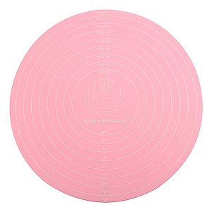 Baking Mat Round Silicone Pastry Mat, Nonslip Sheet Mat with Measurement, Nonstick Dough Rolling Mat Food Grade Silicone Counter Mat for Making Cakes Cookies Macarons Bread and Pastry