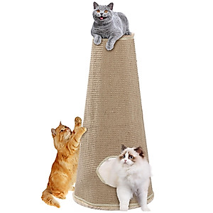 ROYALAY Tall Cat Scratching Posts for Indoor Cats, Premium Sisal Rope Scratch Posts for Kitten and Adult Cats, Scratcher Post Tree Kitten Interactive Toy to Protect Your Furniture for Cats at All Ages