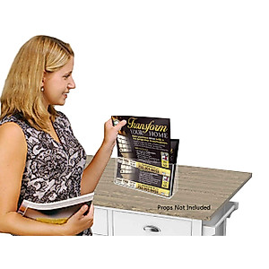 Marketing Holders 2 Pack Brochure Holder 11" Horizontal Counter Display Printed Material Bin Magazines See Through Transparent Caddy for Businesses and Doctors Offices